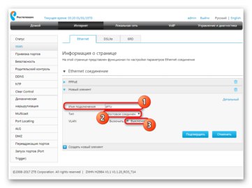 Konfigurowanie routera ZTE dla Rostelecom